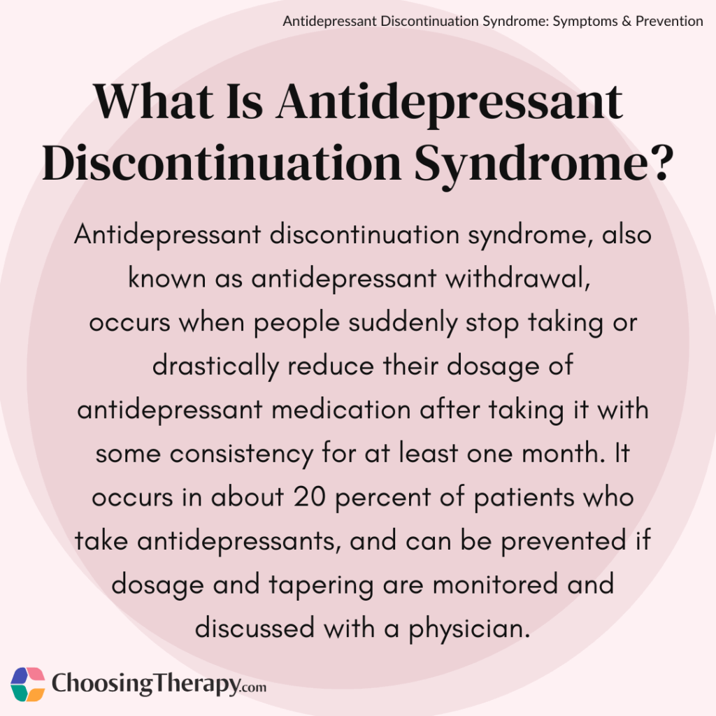 How To Cope With Discontinuation Syndrome at Kate Donaghy blog