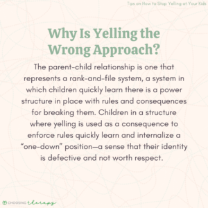 How to Stop Yelling at Your Kids - Choosing Therapy