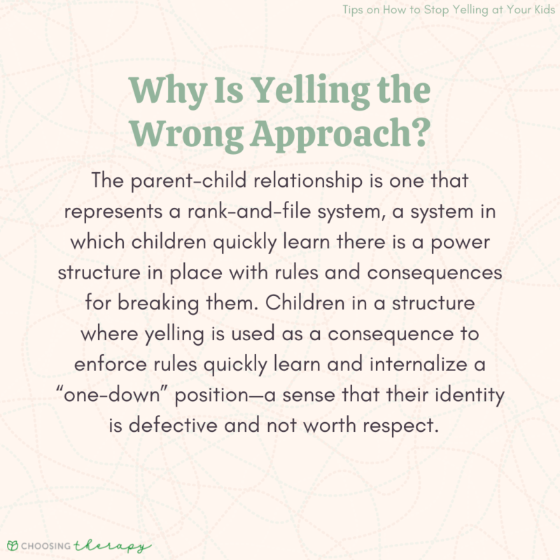 How to Stop Yelling at Your Kids - Choosing Therapy