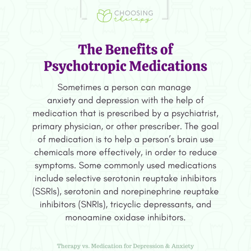 Psychotherapy vs. Medication for Depression & Anxiety