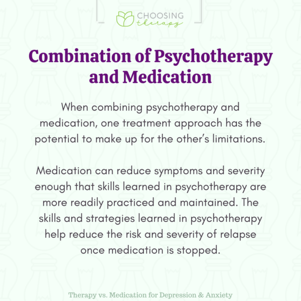 Psychotherapy vs. Medication for Depression & Anxiety