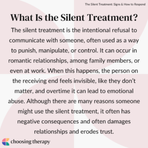 The Psychology Behind the Silent Treatment in Relationships & What to Do About It