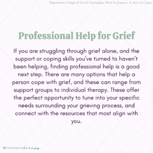 What happens in the Depression Stage of Grief?
