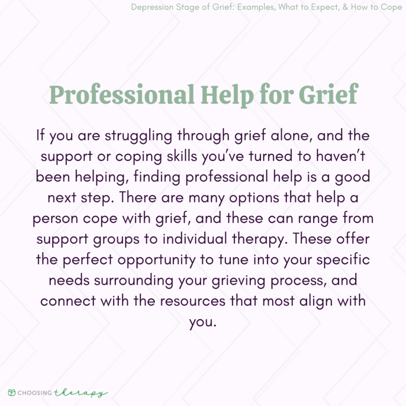 What happens in the Depression Stage of Grief?