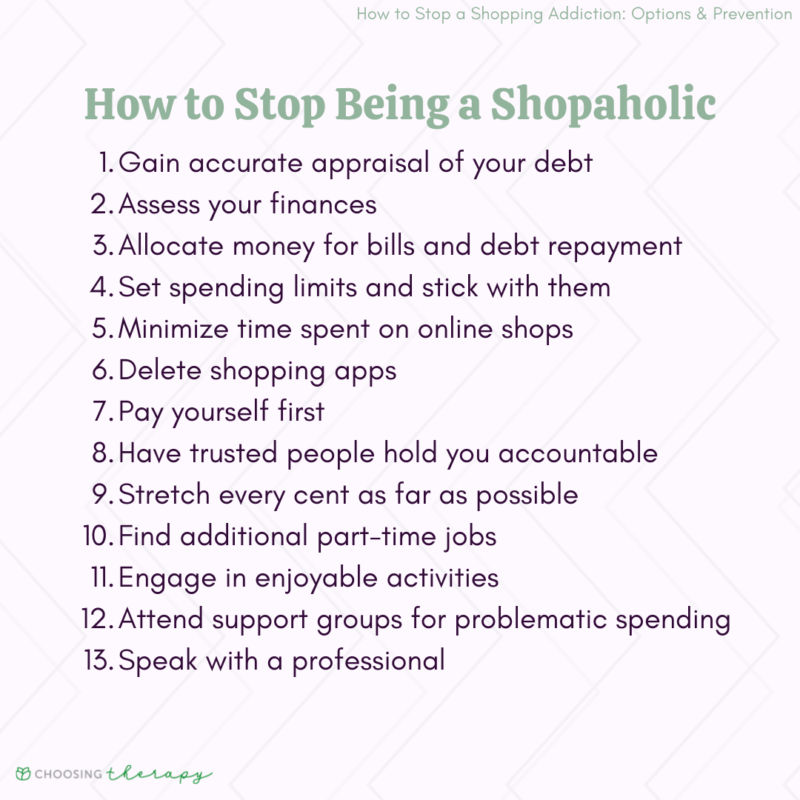 How to Stop a Shopping Addiction: 13 Helpful Strategies from Therapists