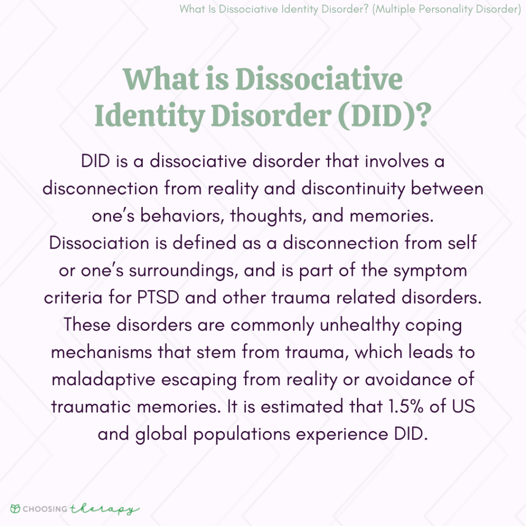 Dissociative Identity Disorder (DID): Symptoms, Causes, & Treatments