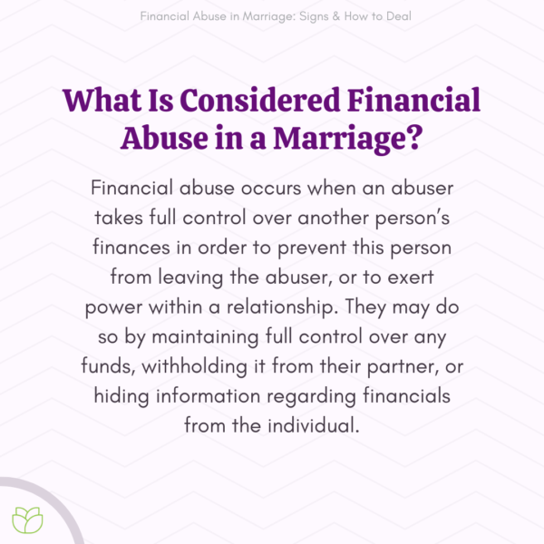 How to Deal With Financial Abuse in a Marriage