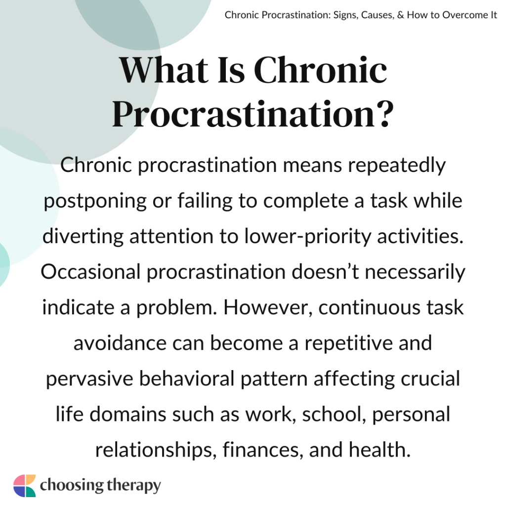 Chronic Procrastination: Signs, Causes, & How to Overcome It Chronic Procrastination: Signs, Causes, & How to Overcome It