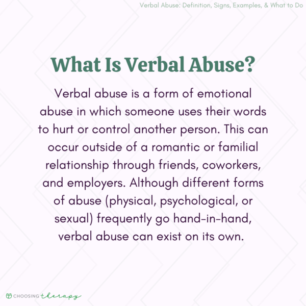 What Is Verbal Abuse? Important Signs & What to Do