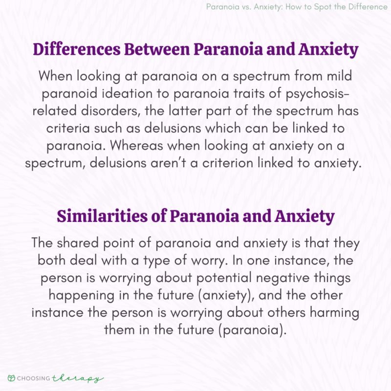 Differences Between Paranoia & Anxiety