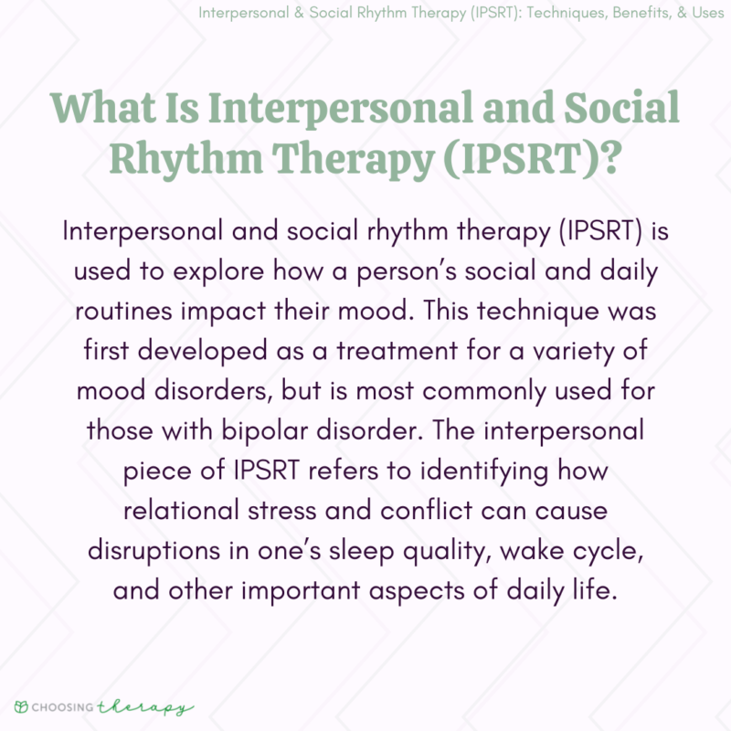 What Is Interpersonal & Social Thythm therapy (IPSRTS)