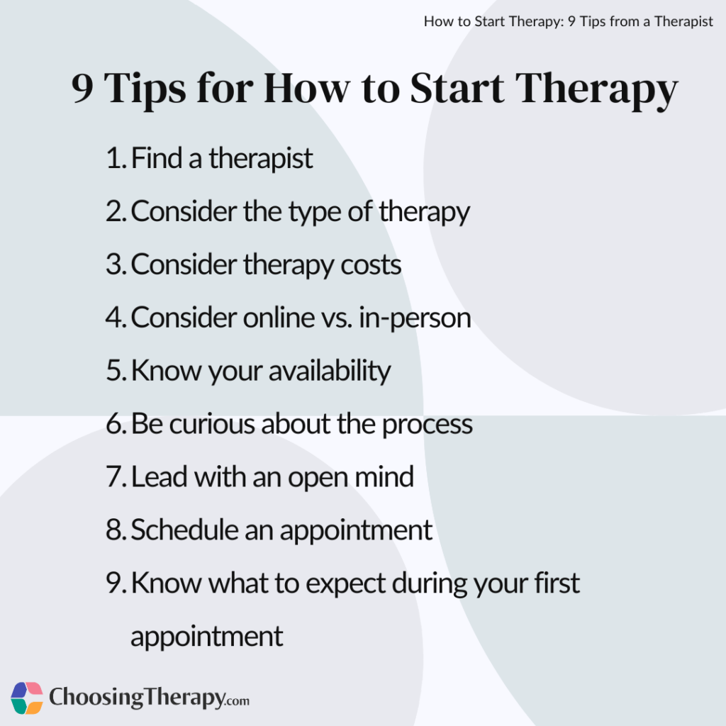 How to Start Therapy: 9 Tips & What to Expect