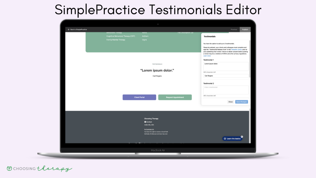 SimplePractice Website Builder Review 2023: Features, Pros & Cons, Cost ...