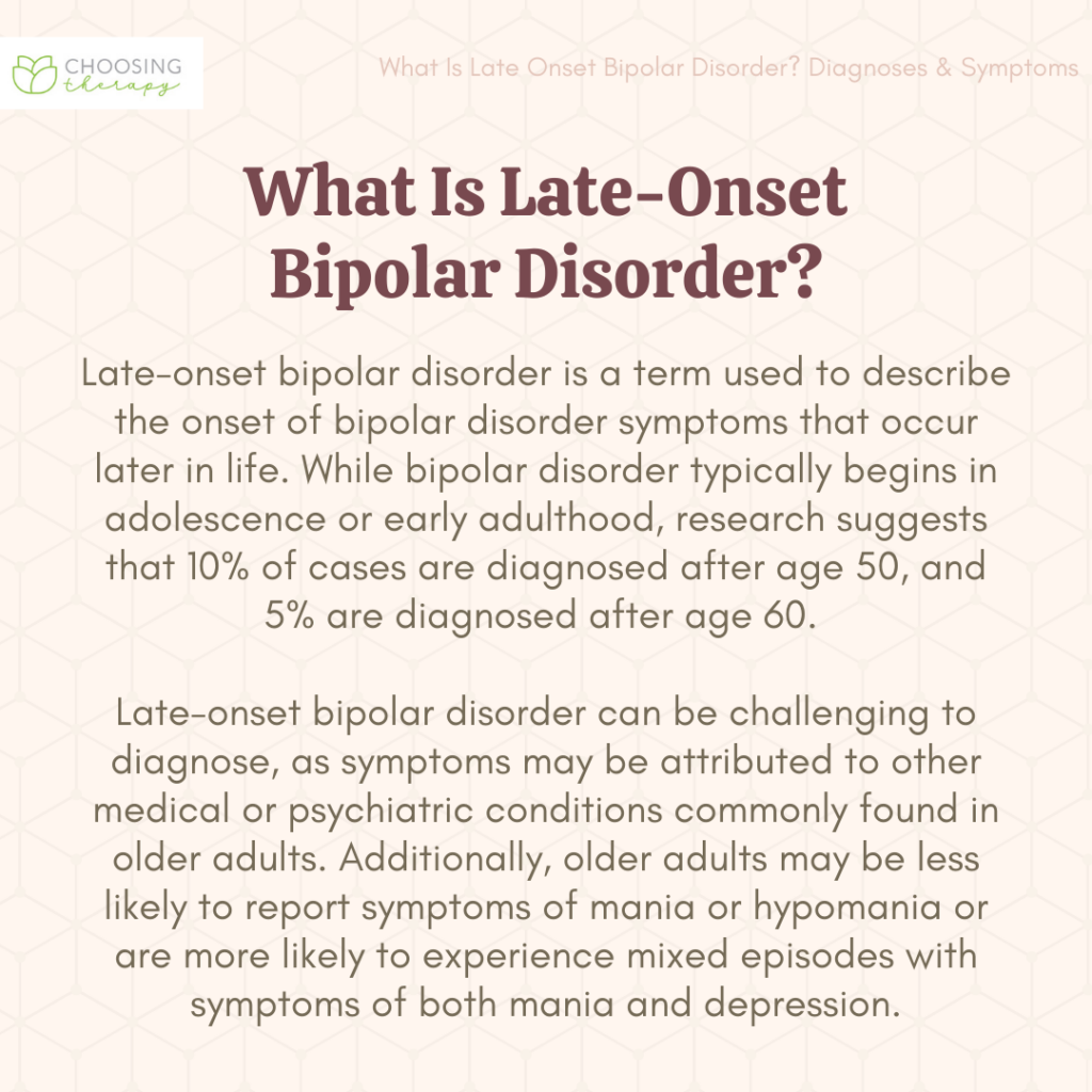 Diagnosing Late Onset Bipolar Disorder