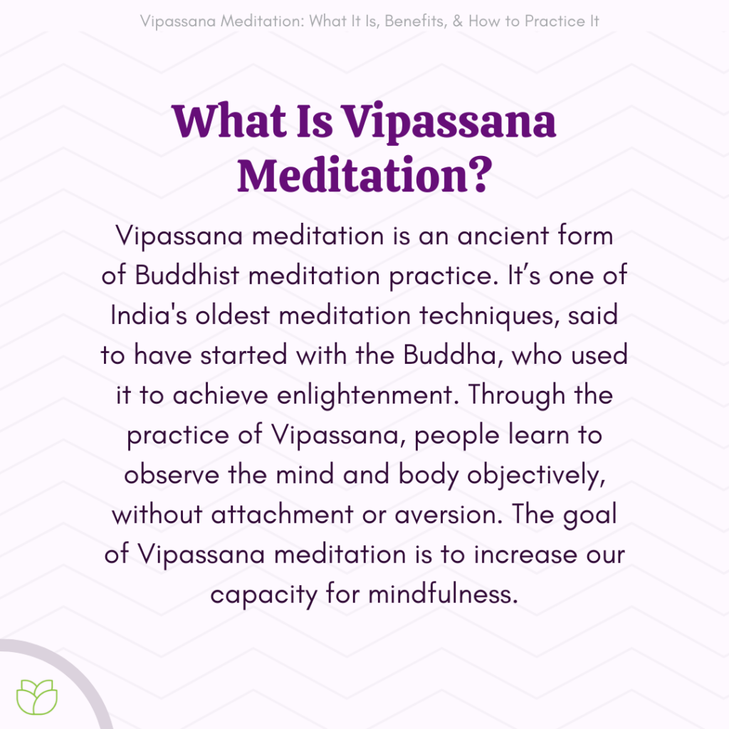 What Is Vipassana Meditation?