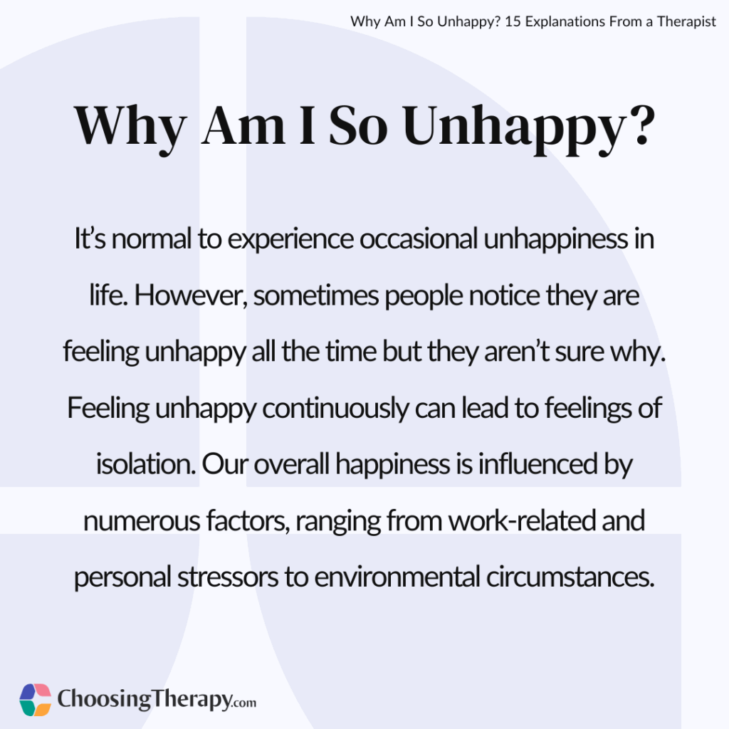 Why Am I Unhappy? Developing Strategies to Start Feeling Your Best