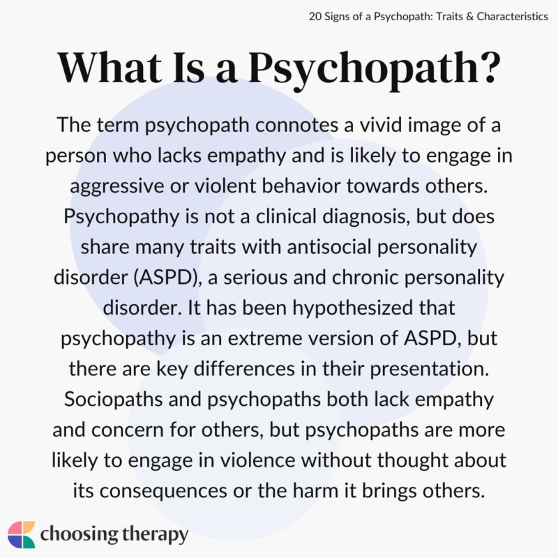 20 Signs You May Be Dealing With a Psychopath
