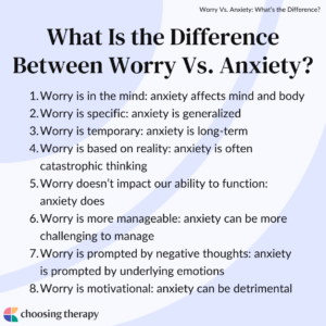 The Difference Between Worry & Anxiety