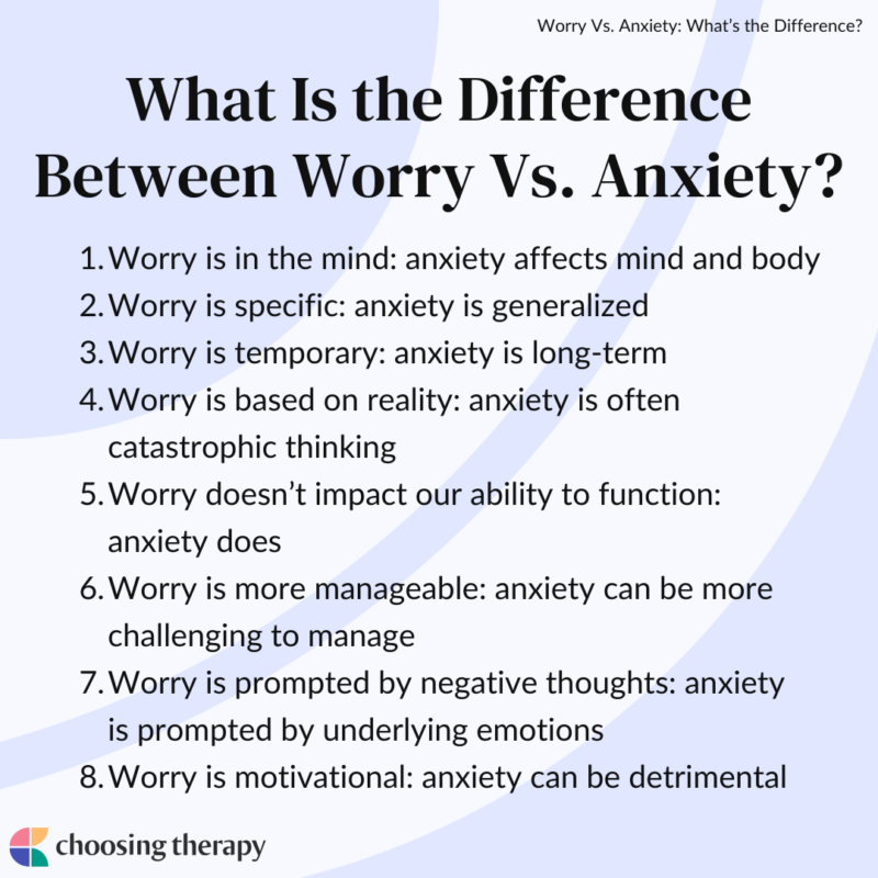 The Difference Between Worry & Anxiety