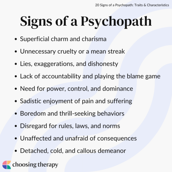 20 Signs You May Be Dealing With a Psychopath