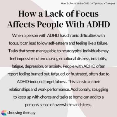 How To Focus With ADHD: 9 Tips from a Therapist | ChoosingTherapy.com