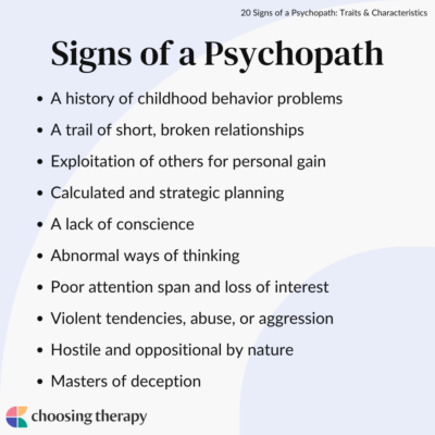 20 Signs You May Be Dealing With a Psychopath