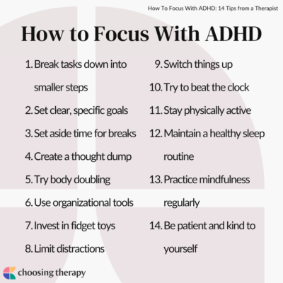 How To Focus With ADHD: 9 Tips from a Therapist | ChoosingTherapy.com