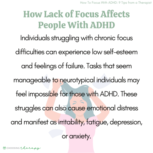 How To Focus With ADHD: 9 Tips from a Therapist - Choosing Therapy