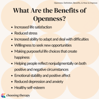 Openness: Definition, Benefits, & How to Improve - Choosing Therapy