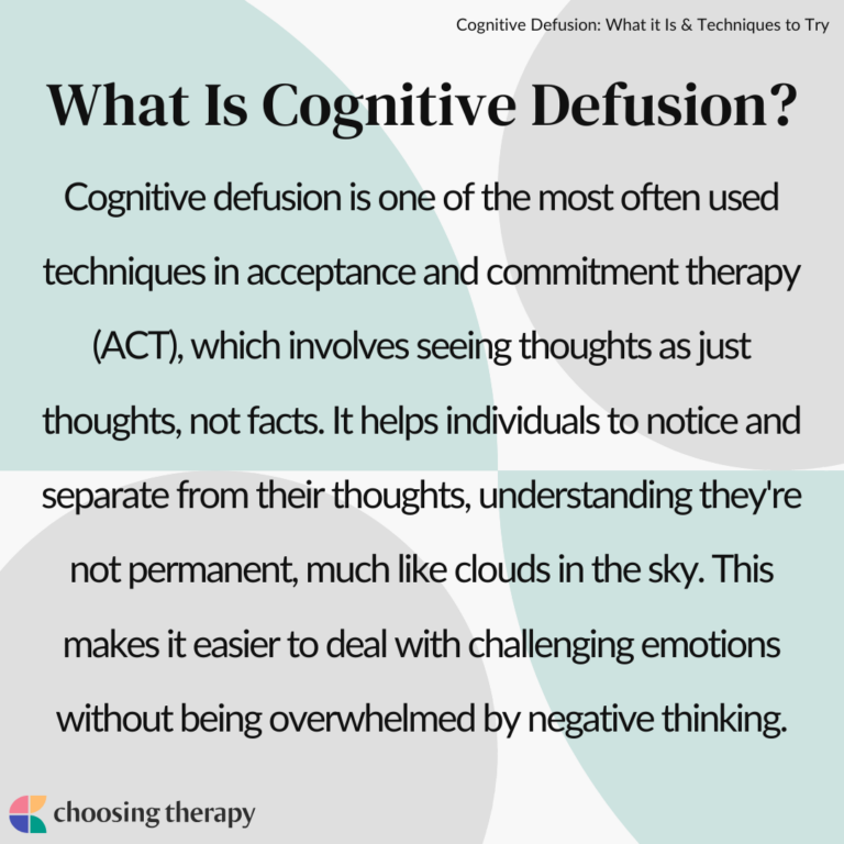 Cognitive Defusion: What it Is & Techniques to Try | ChoosingTherapy.com