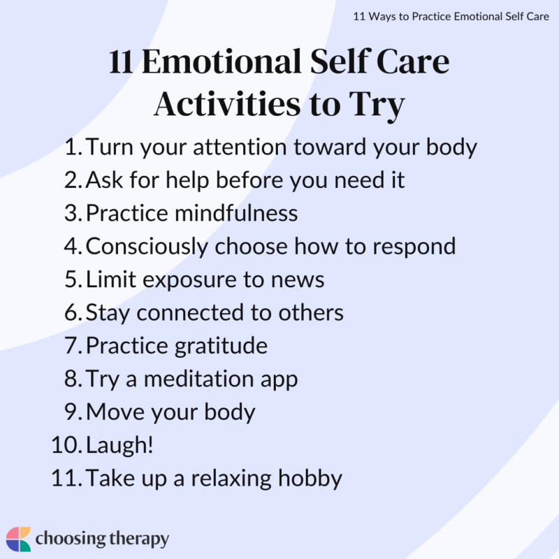 11 Ways to Practice Emotional Self-Care | ChoosingTherapy.com 11 Ways to Practice Emotional Self-Care | ChoosingTherapy.com