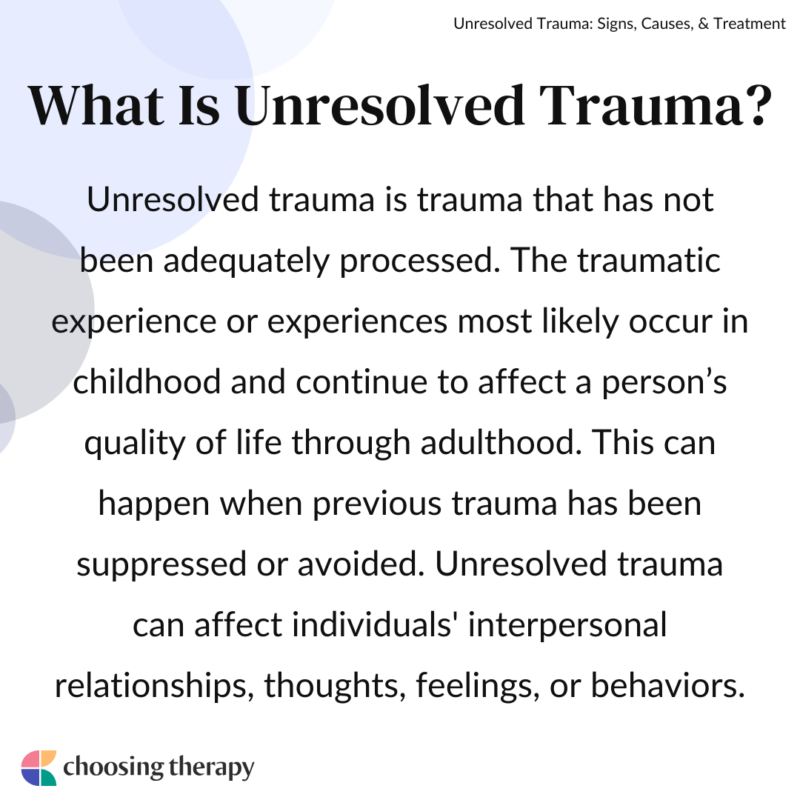 Unresolved Childhood Trauma & What to Do About It