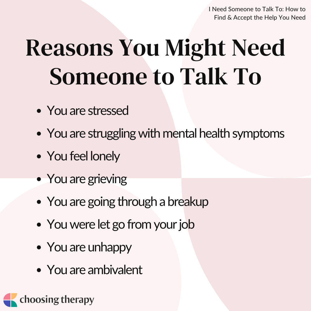 I Want to Talk to Someone: How to Get the Help You Need