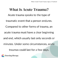What Is Acute Trauma? Causes, Signs, & Treatment | ChoosingTherapy.com