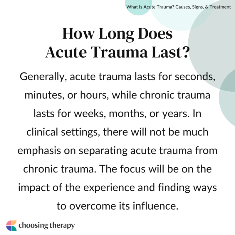 What Is Acute Trauma? Causes, Signs, & Treatment | ChoosingTherapy.com