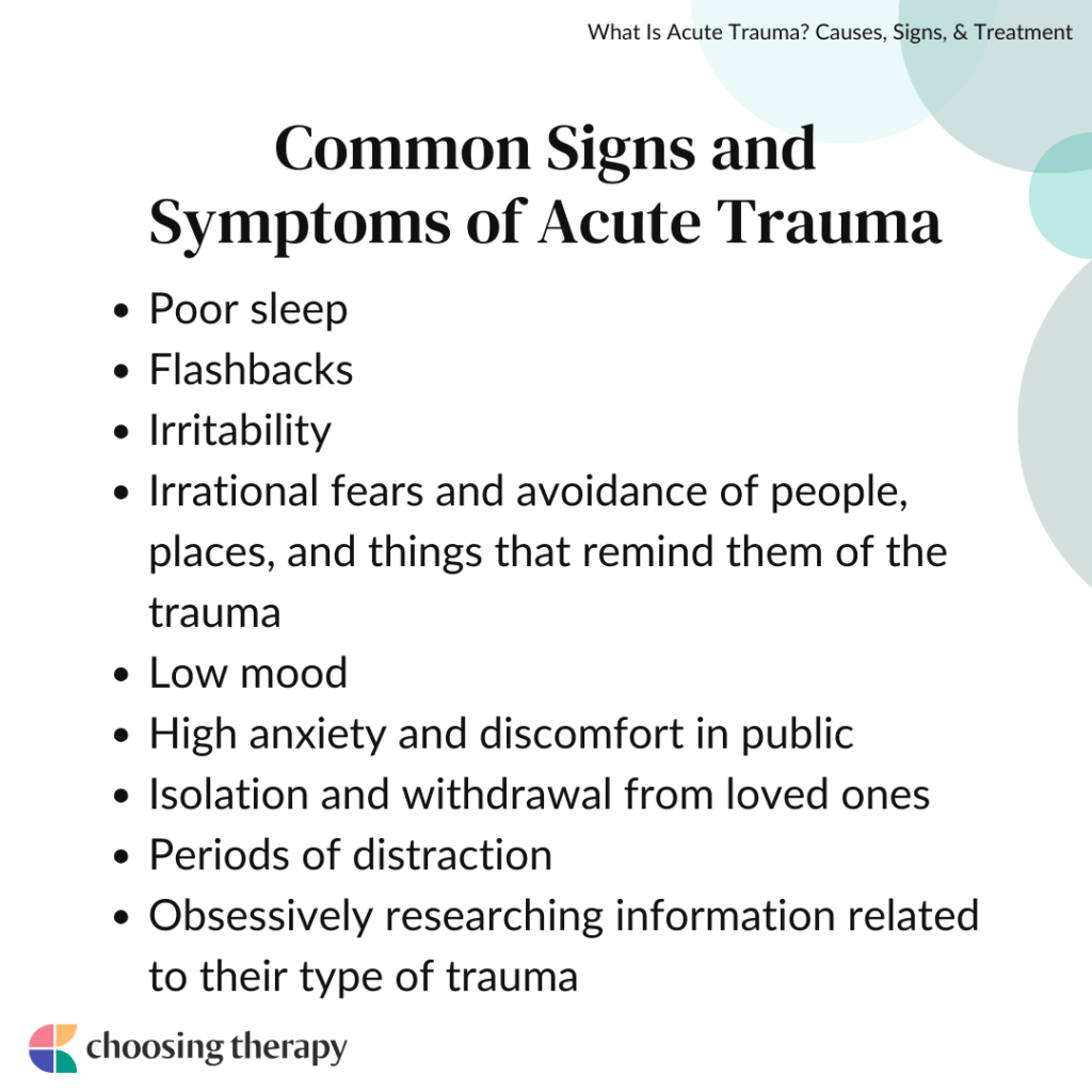 What Is Acute Trauma? Causes, Signs, & Treatment | ChoosingTherapy.com