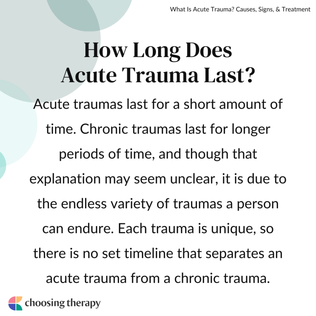 What Is Acute Trauma? Causes, Signs, & Treatment | ChoosingTherapy.com