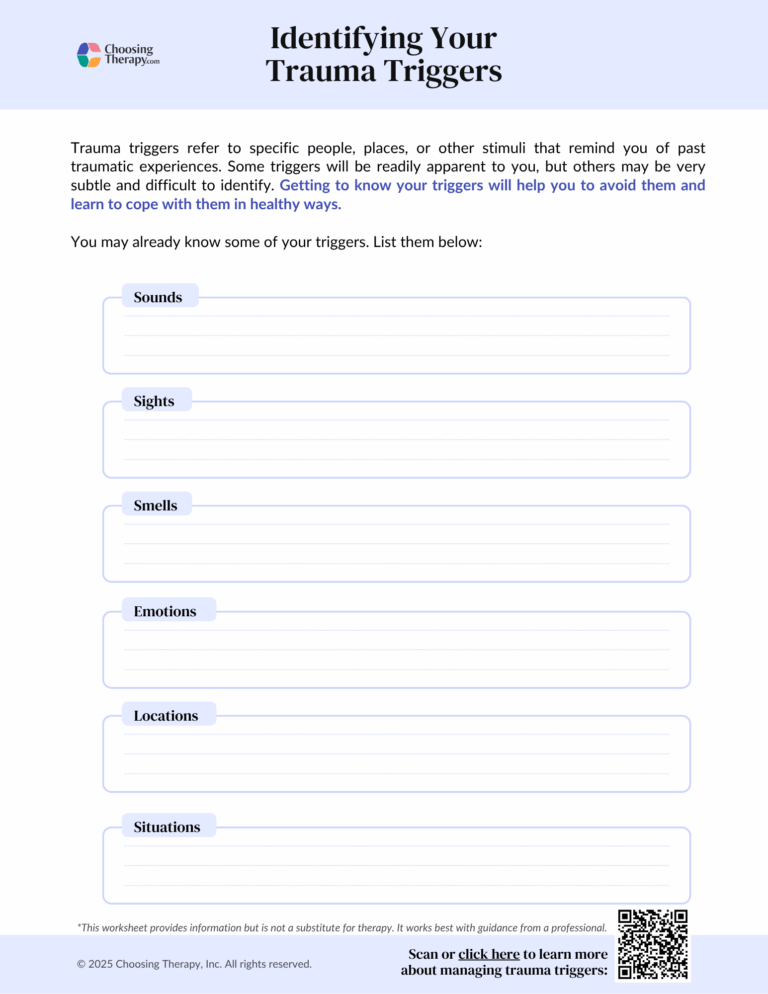 Free Identifying Trauma Triggers Worksheet (Printable PDF ...