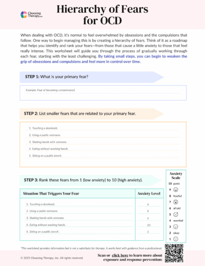 Free Hierarchy of Fears for OCD Worksheet (Printable PDF ...