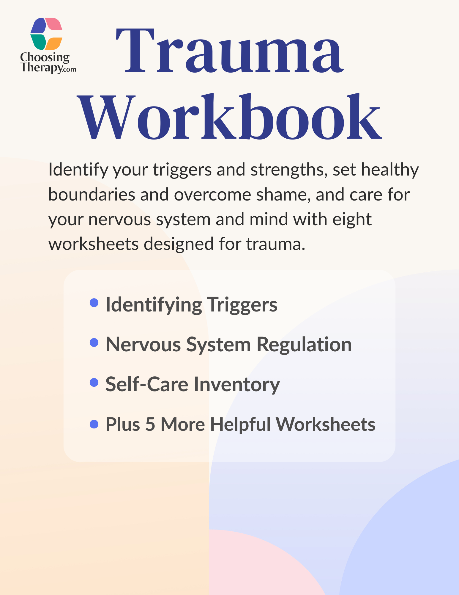 Free Trauma Workbook Printable PDF ChoosingTherapy