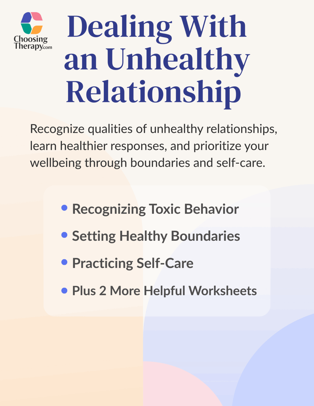 Free Unhealthy Relationship Workbook (Printable PDF) | ChoosingTherapy.com