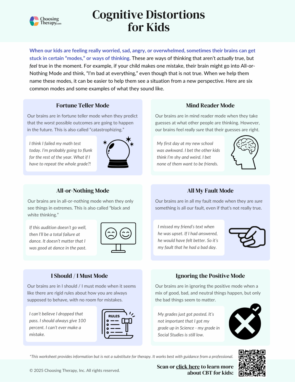 Free Therapy Worksheets for Kids (PDF Downloads) | ChoosingTherapy.com