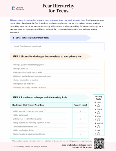 Free Therapy Worksheets for Teens (PDF Downloads) | ChoosingTherapy.com