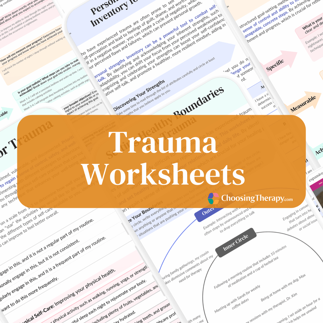 Free Trauma Worksheets (Printable PDF Downloads) | ChoosingTherapy.com