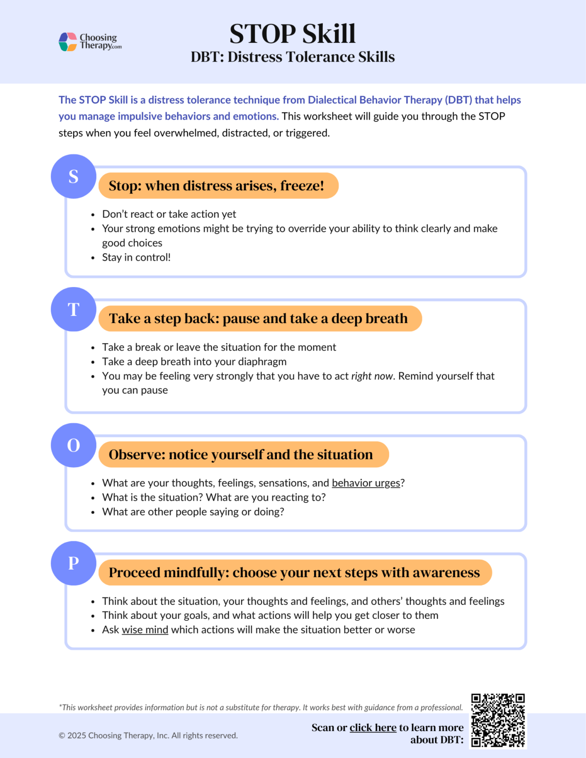 Free Therapy Worksheets (Printable PDF Downloads) | ChoosingTherapy.com