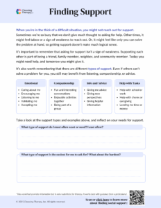 Free Support System Worksheet (Printable PDF) | ChoosingTherapy.com