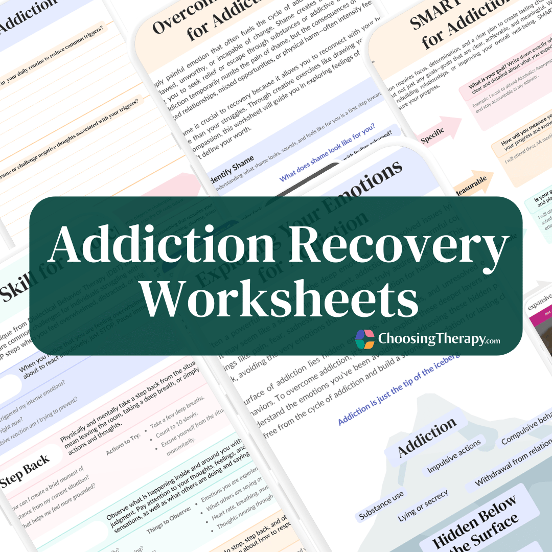 Free Addiction Recovery and Relapse Prevention Worksheets (Printable ...