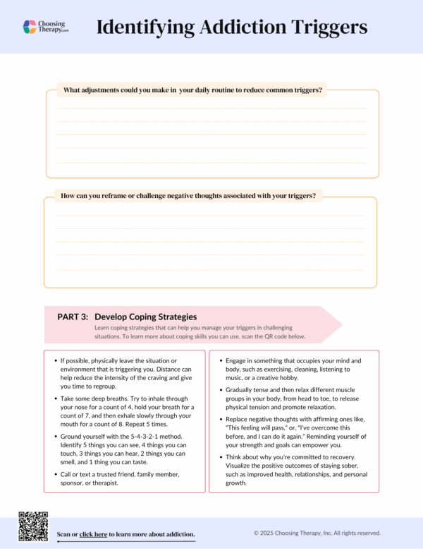 Free Addiction Recovery and Relapse Prevention Worksheets (Printable ...