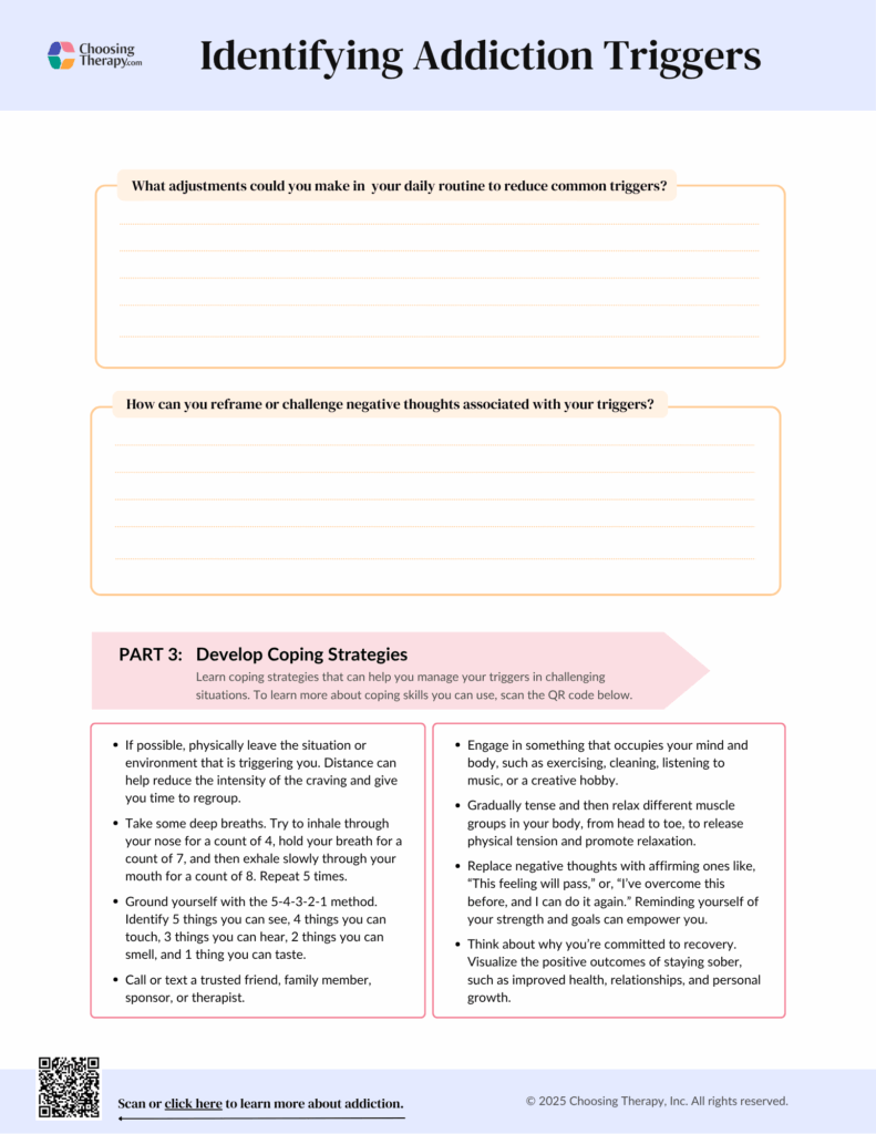 Free Addiction Recovery and Relapse Prevention Worksheets (Printable ...