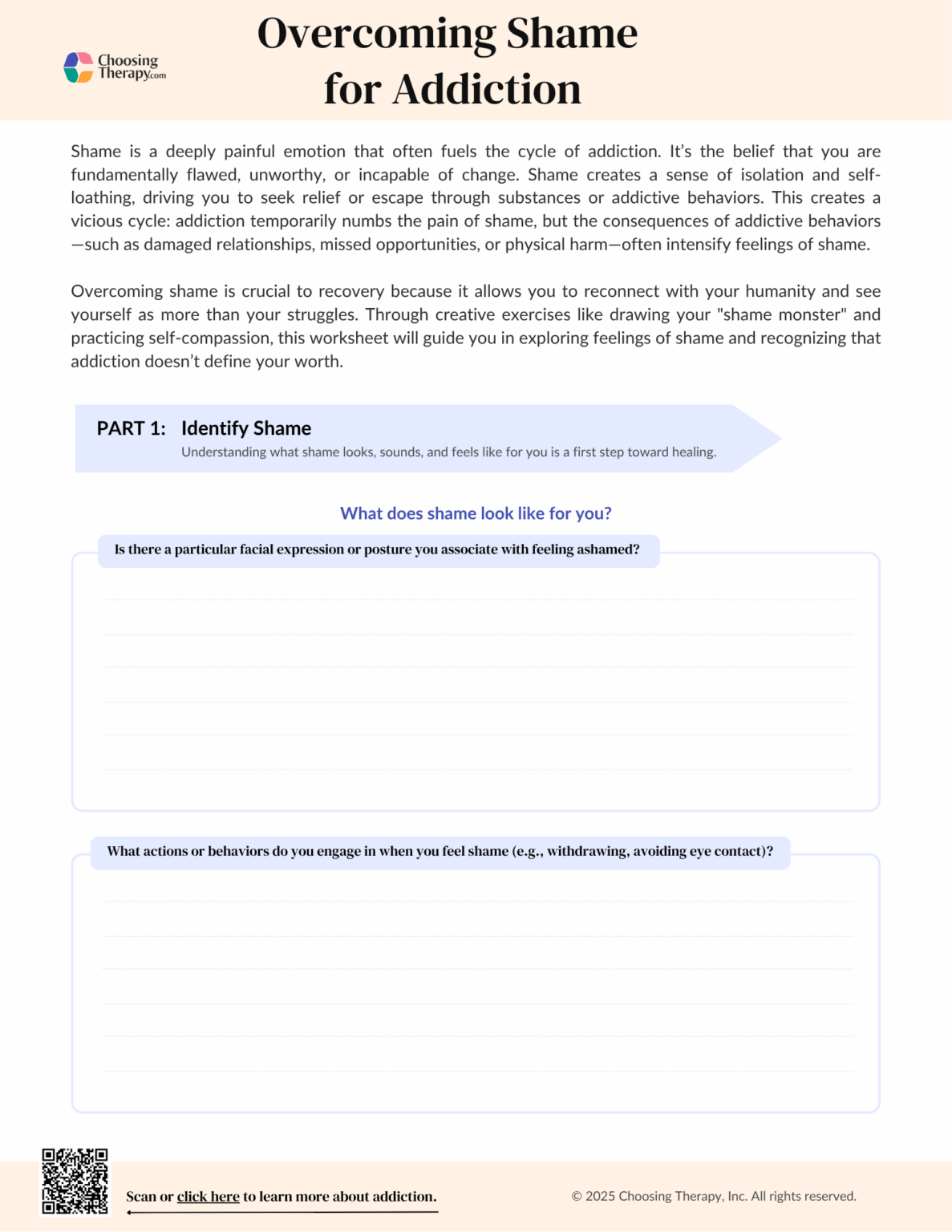 Free Addiction Recovery and Relapse Prevention Worksheets (Printable ...